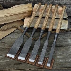 Timber Framing Chisel Set 5 Pcs, (slick Chisels). Sharp Blade. Hand ...