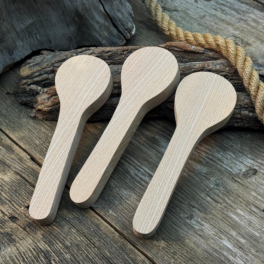 Set of 3 Oak Wood Spoon Carving Blanks. Handmade Wooden Blanks for ...