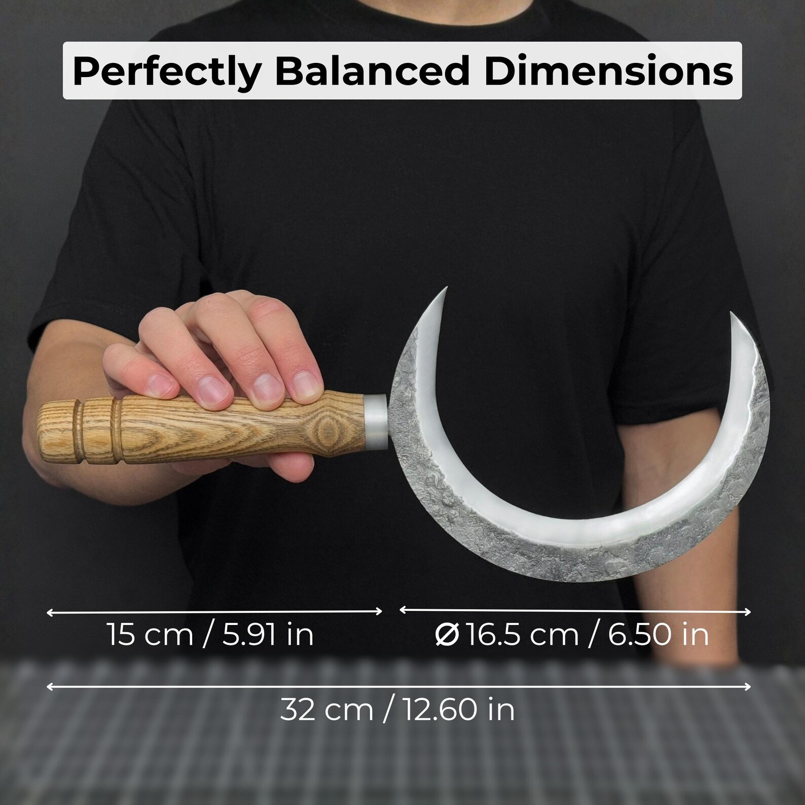 Hand Forged Crescent Moon Sickle for Gardening – 52100 Carbon Steel ...