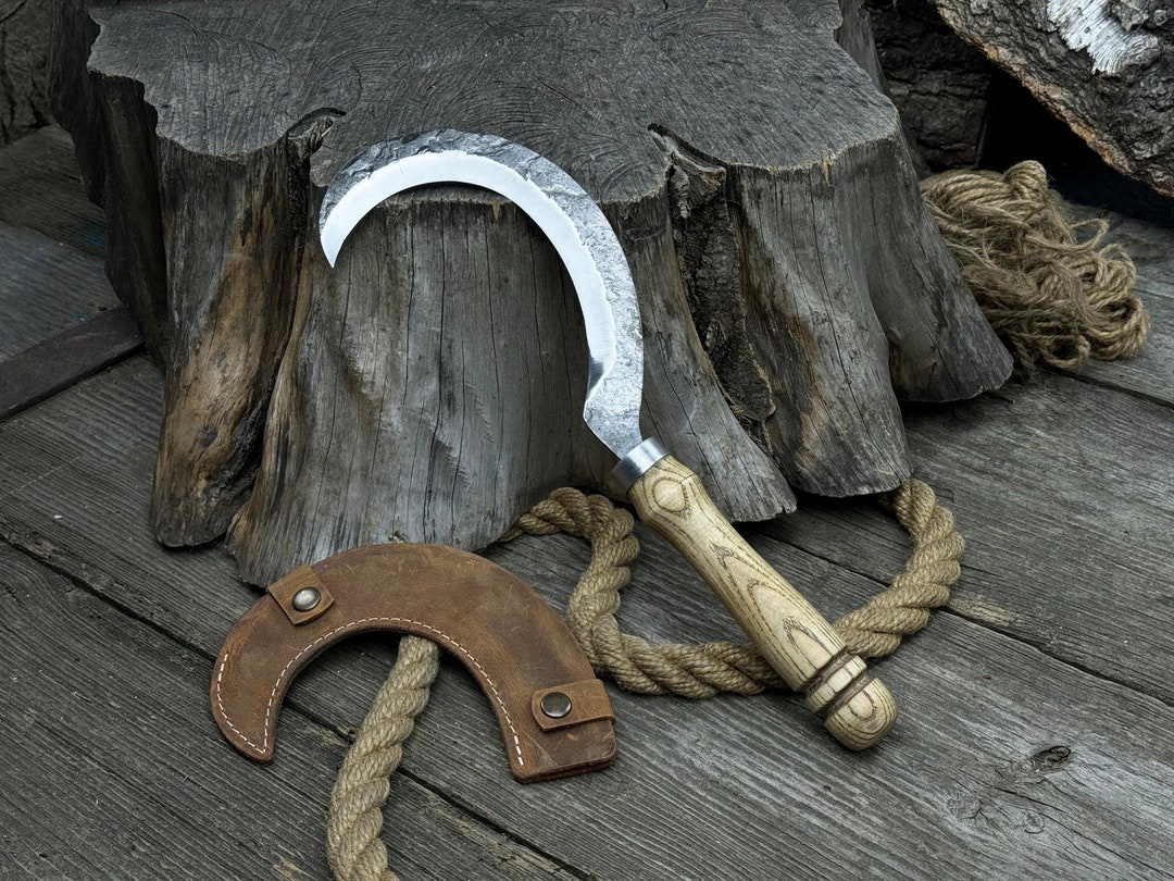 Garden Sickle. Razor Sharp Blade. Hand Forged From Hardened Carbon ...