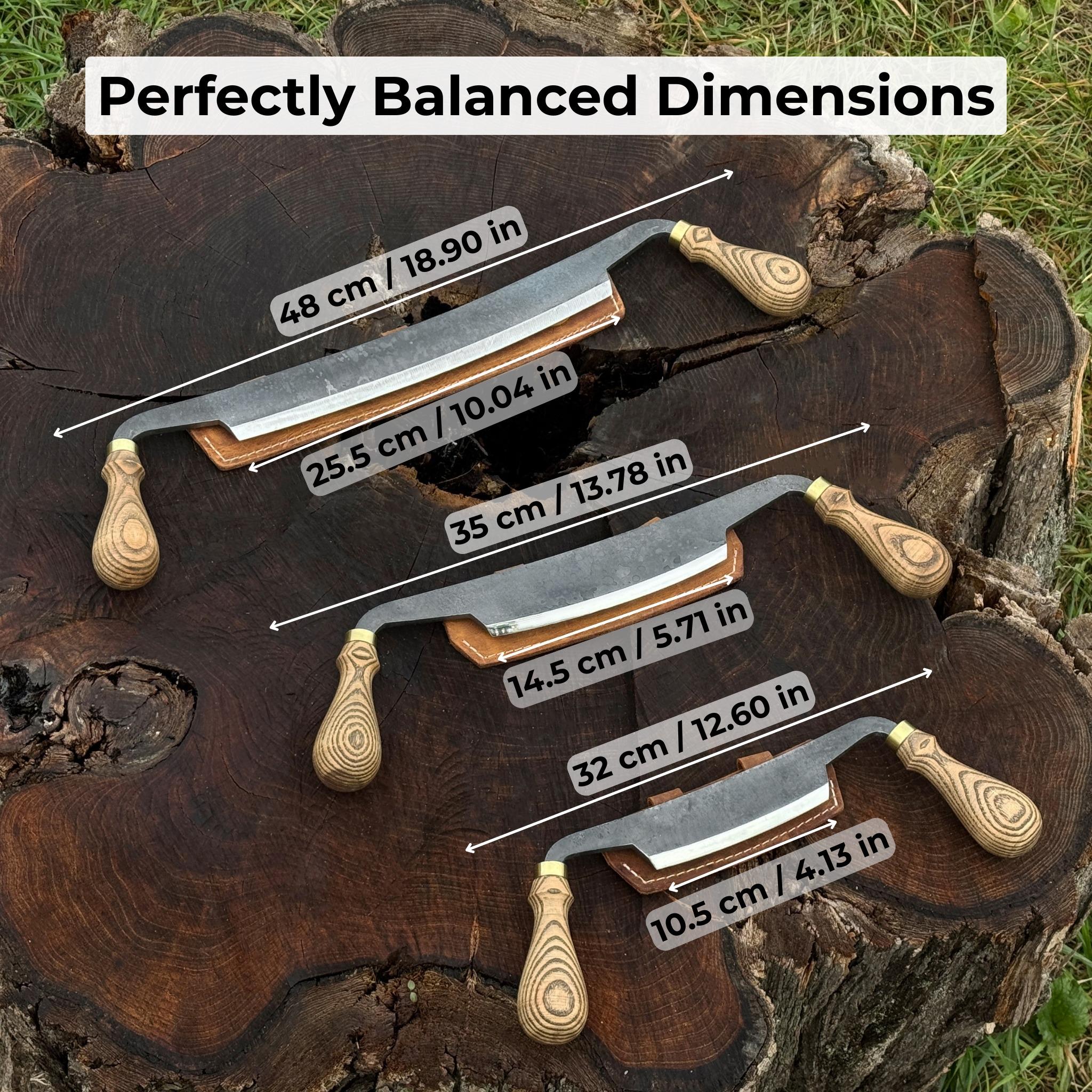 Curved Blade Drawknives – Custom Sizes Available – 52100 Carbon Steel ...