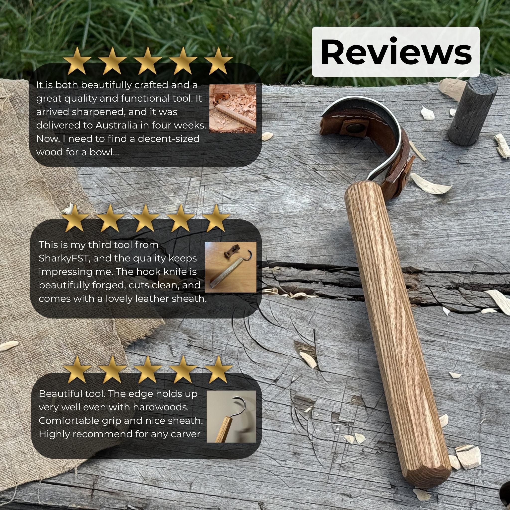 Large Hook Knife for Spoons, Bowls Carving. Sharp Carbon Steel Blade ...