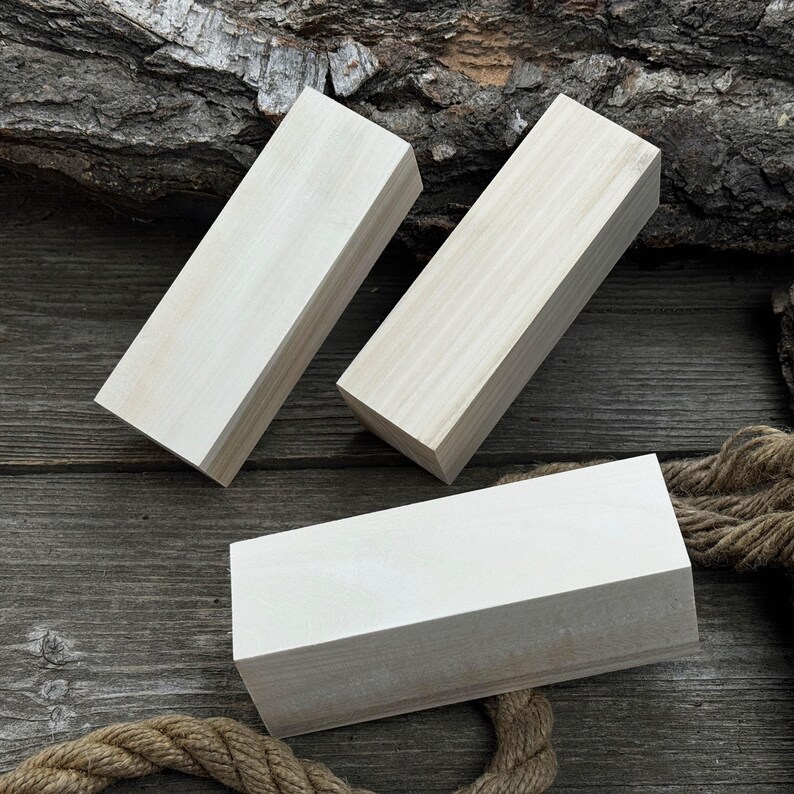 Handcrafted Set 6 PCS Wooden Blanks for Artistic Creations. Natural ...