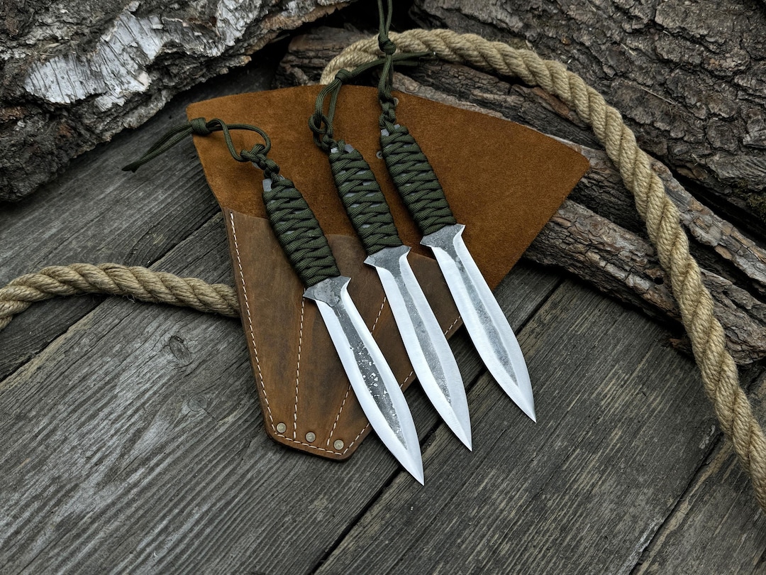 3-piece Throwing Knife Set. Balanced Blades. Hand Forged From Hardened ...