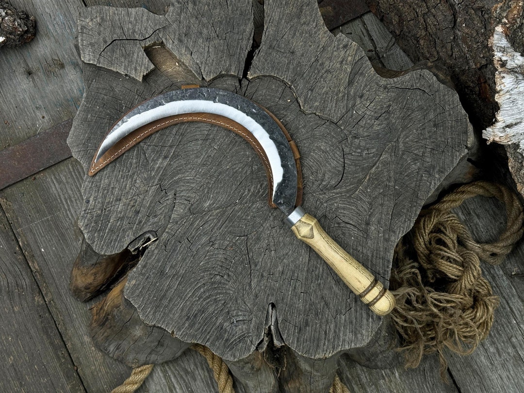 Large Garden Sickle. Razor Sharp Blade. Hand Forged From Hardened ...