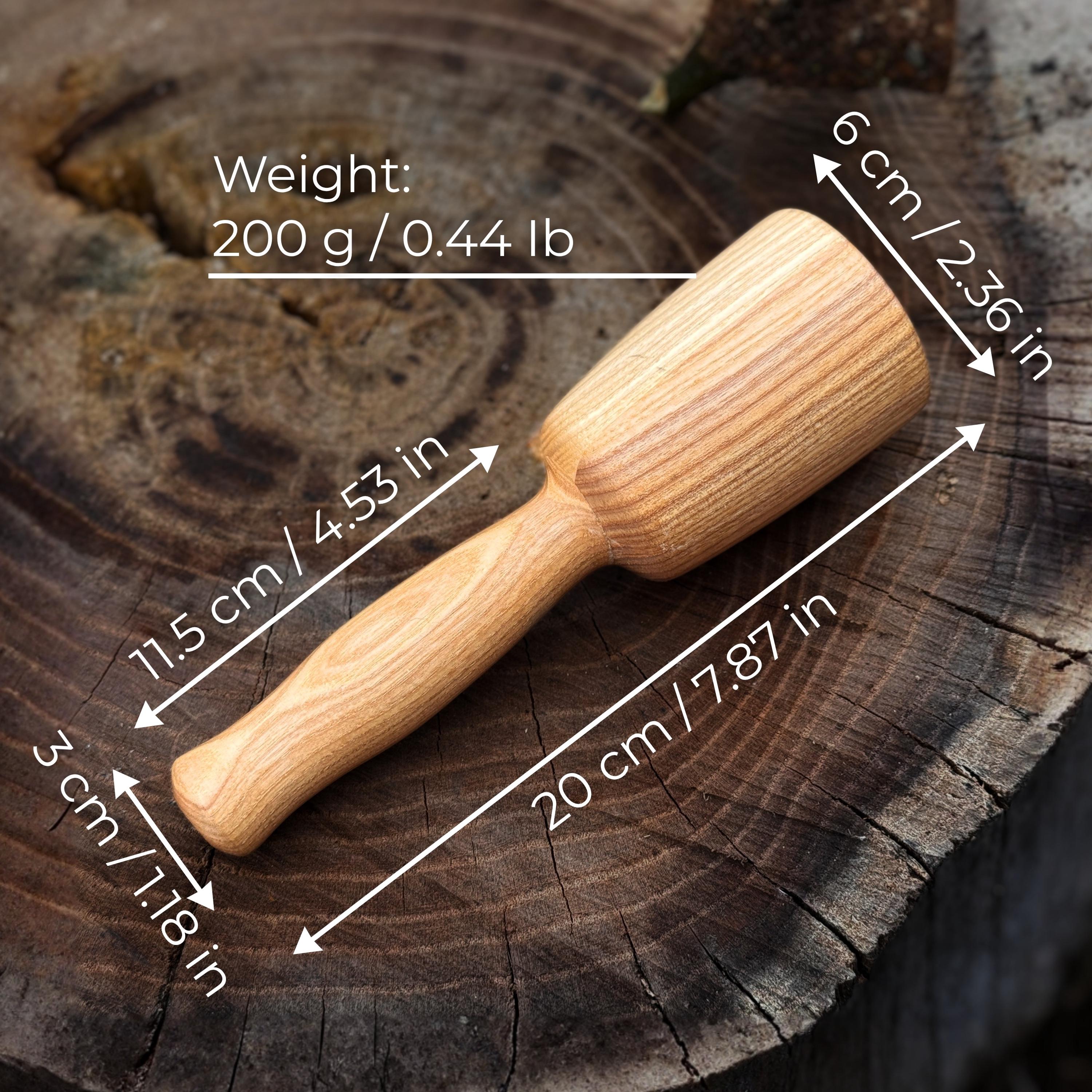Small Wooden Mallet. Ergonomic Handle and Balanced Weight. Compact and ...