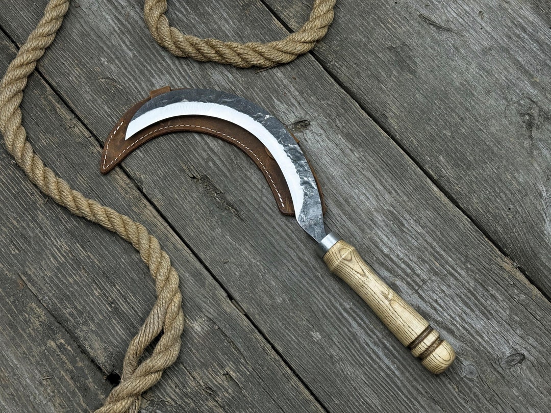 Large Sickle for Garden. Razor Sharp Blade. Hand Forged From Hardened ...