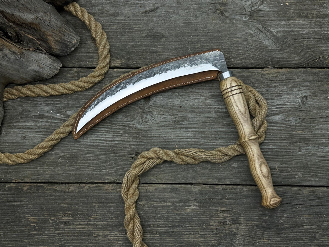 Large Scythe. Razor Sharp Blade. Hand Forged From Hardened Carbon 52100 ...