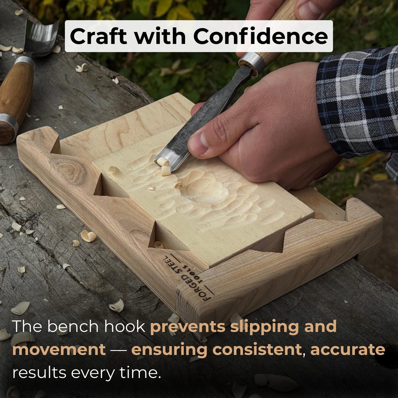 Wooden Bench Hook for Carving. Handcrafted Work Support for Wood ...