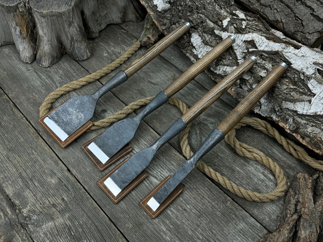 4-piece Timber Short Chisel Set. Sharp Flat Blade. Hand Forged From ...