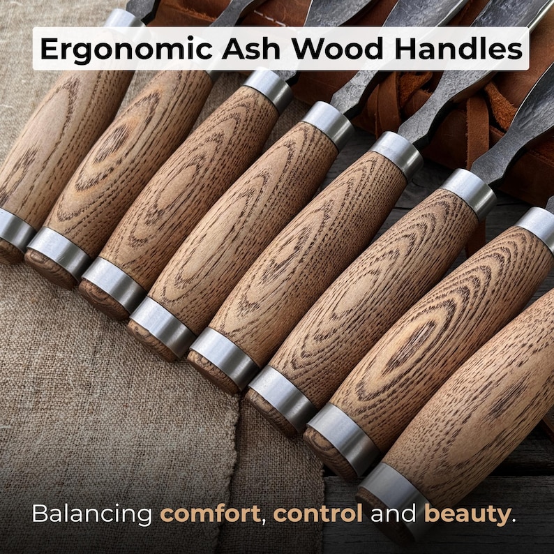 Hand-forged Spoon Carving Gouges – Sharp Carbon 52100 Steel Blades ...