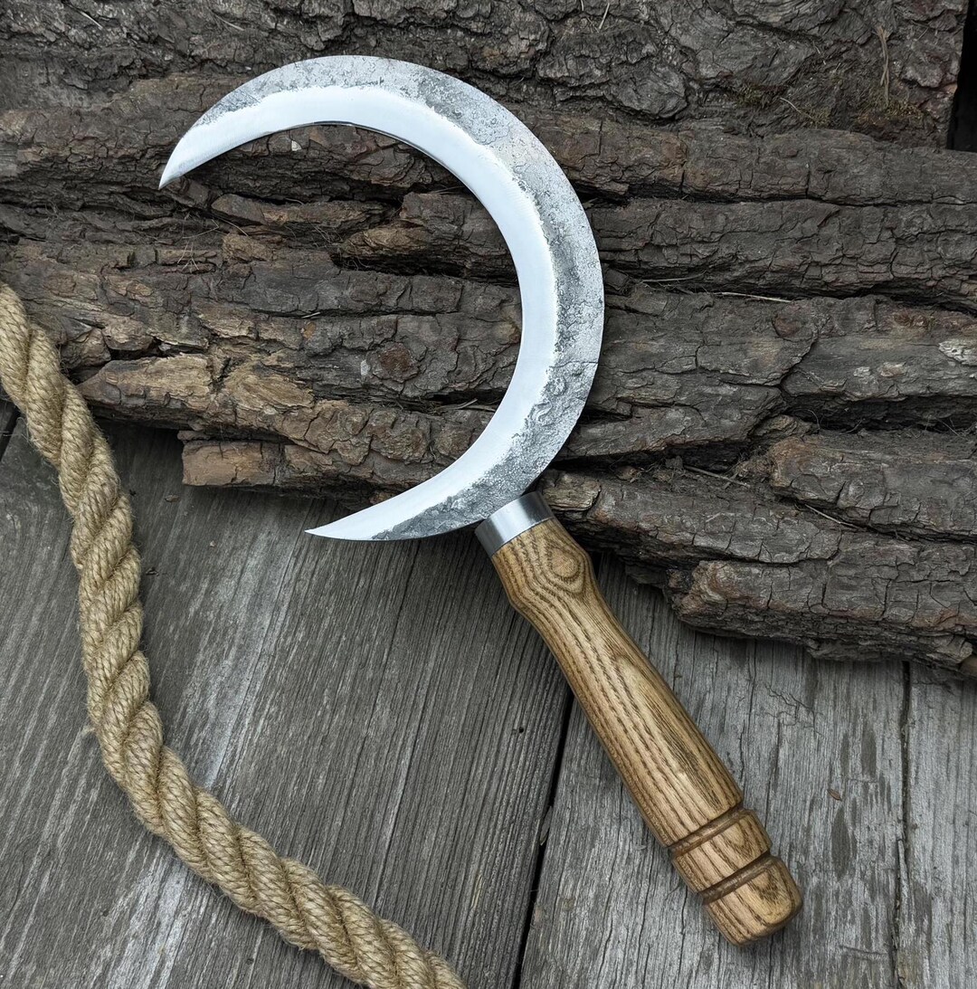 Crescent Moon Boline for Ritual Ceremonies. Sharp Carbon Steel Blade ...