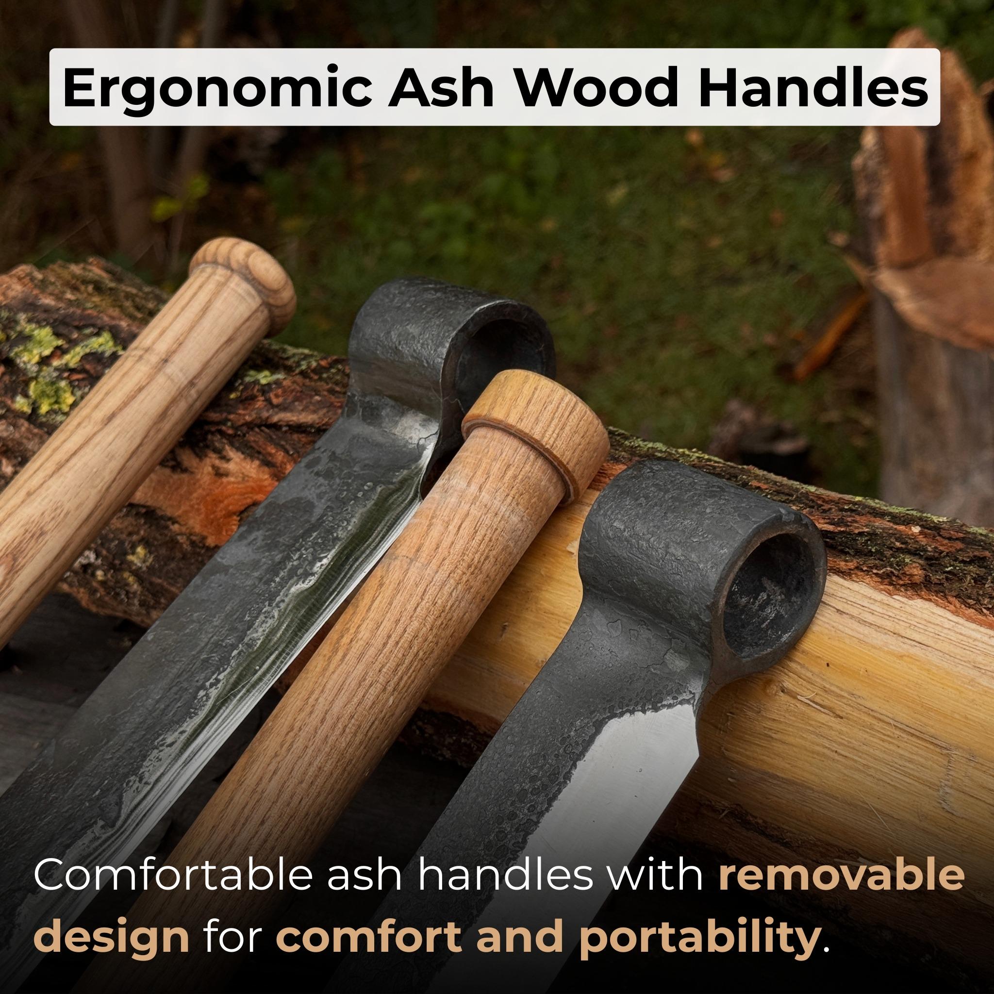 Hand-forged Splitting Froes – 52100 Carbon Steel Blades, Ash Handles ...