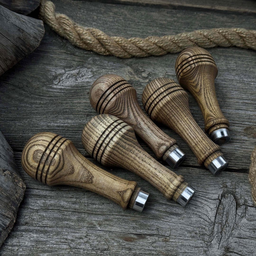 Set of 5 Handcrafted Wooden Handles. Ergonomic Ash Wood Handles With ...