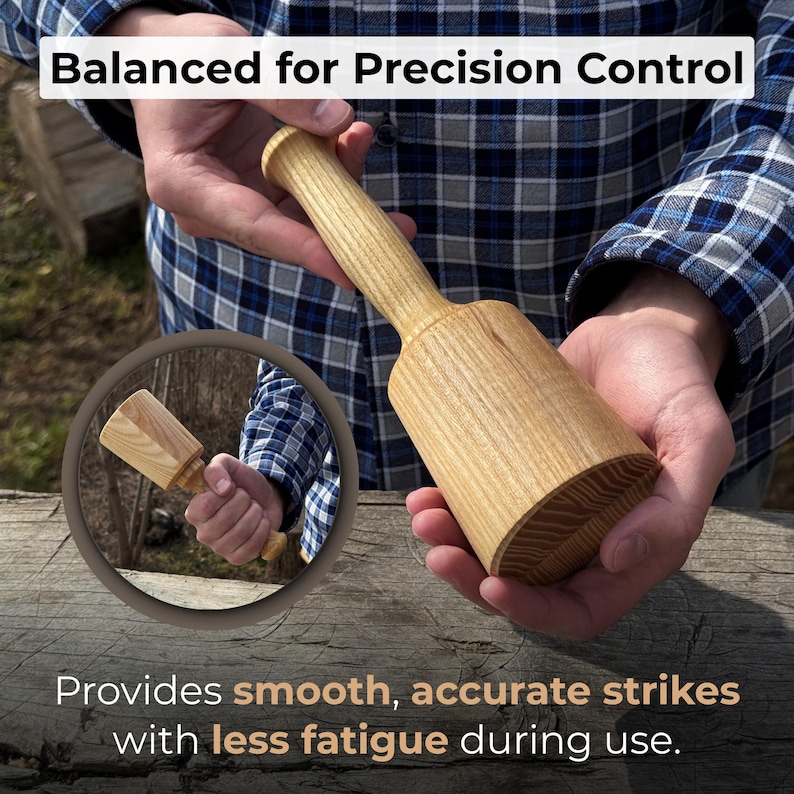 Wooden Mallet – Hand Turned Ash Wood – Woodworking Tool for Joinery ...