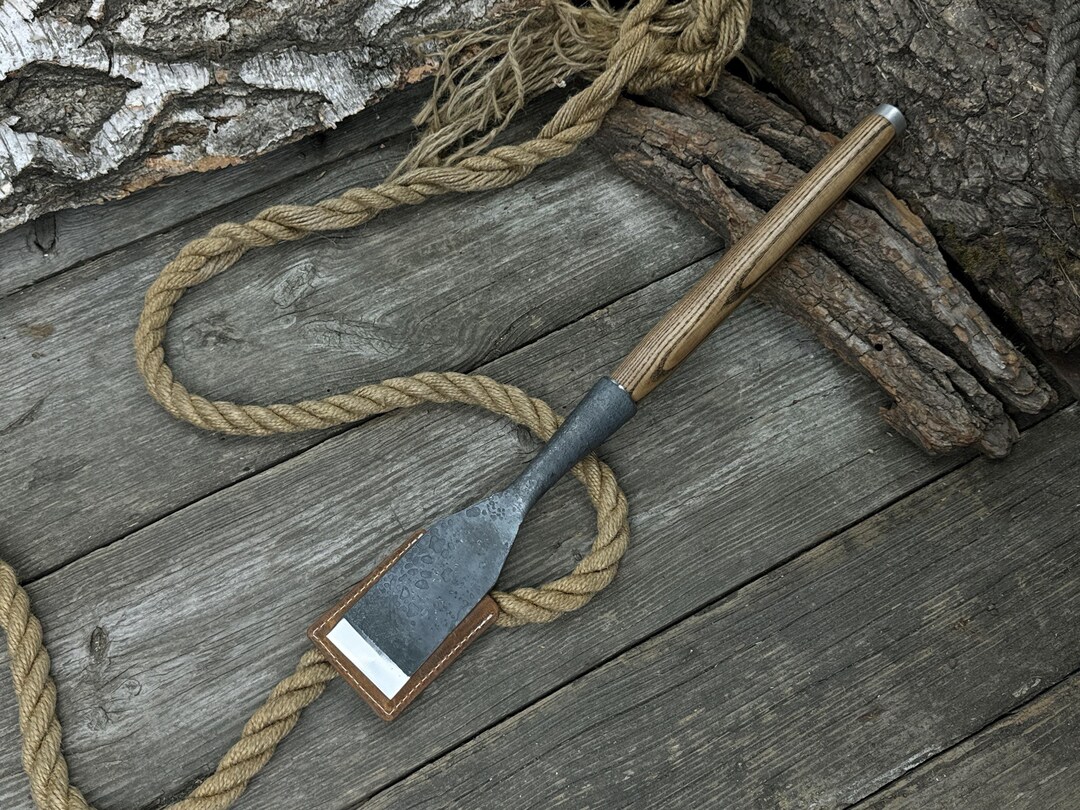 Short Wood Slick Chisel. Sharp Straight (flat) Blade. Handforged From ...
