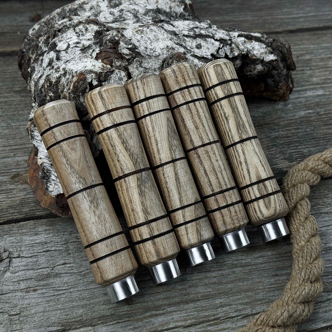 Set of 5 Handcrafted Ash Wood Replacement Handles – Universal Set for ...