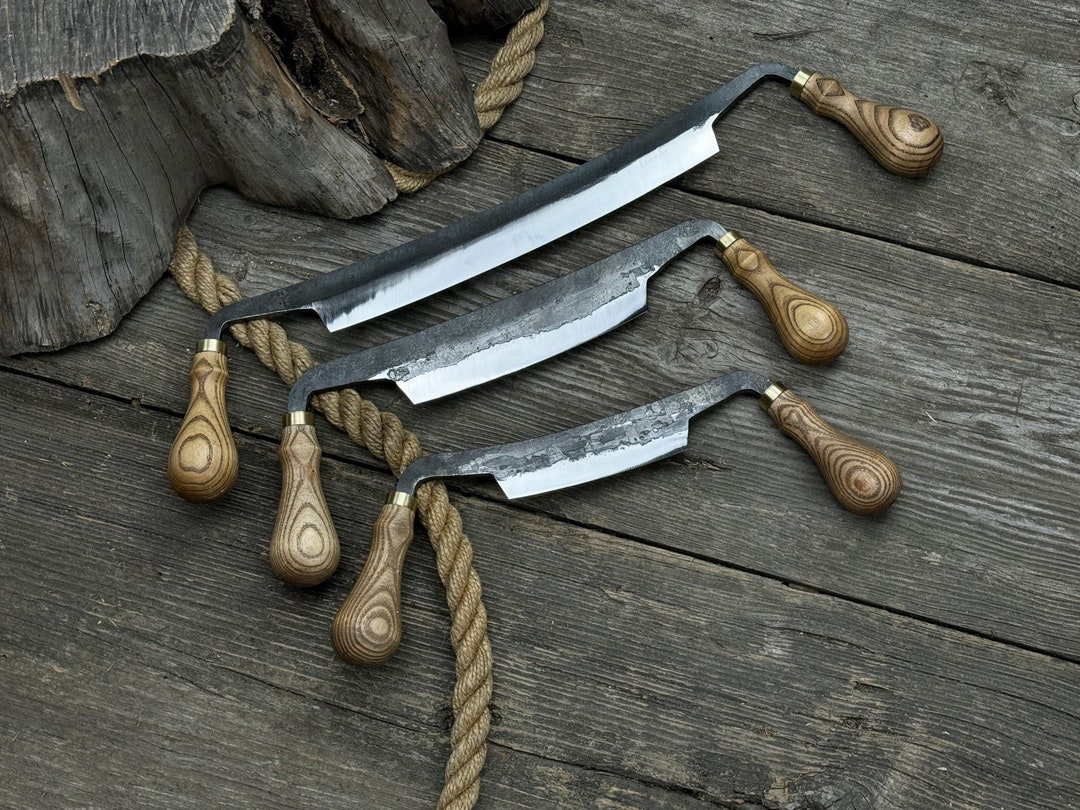 Curved Blade Drawknives. Custom Sizes. Sharp Blade. Hand Forged From ...