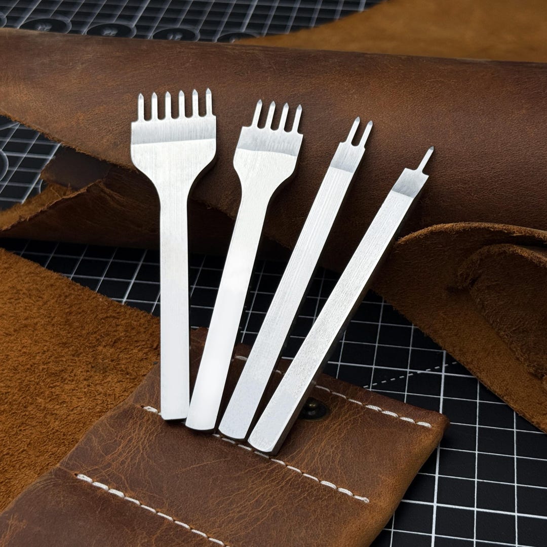 4-piece Leather Craft Diamond Pricking Iron Set. 1+2+4+6 Mm Prongs ...