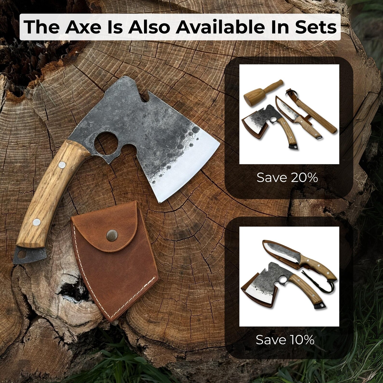 Small Flat Axe. Sharp Blade. Hand Forged From Carbon 52100 Steel ...