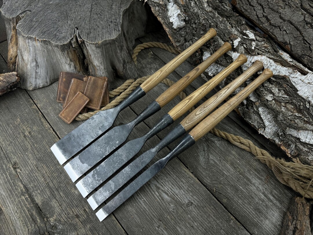 Timber Framing Chisel Set 5 Pcs, (slick Chisels). Sharp Blade. Hand ...