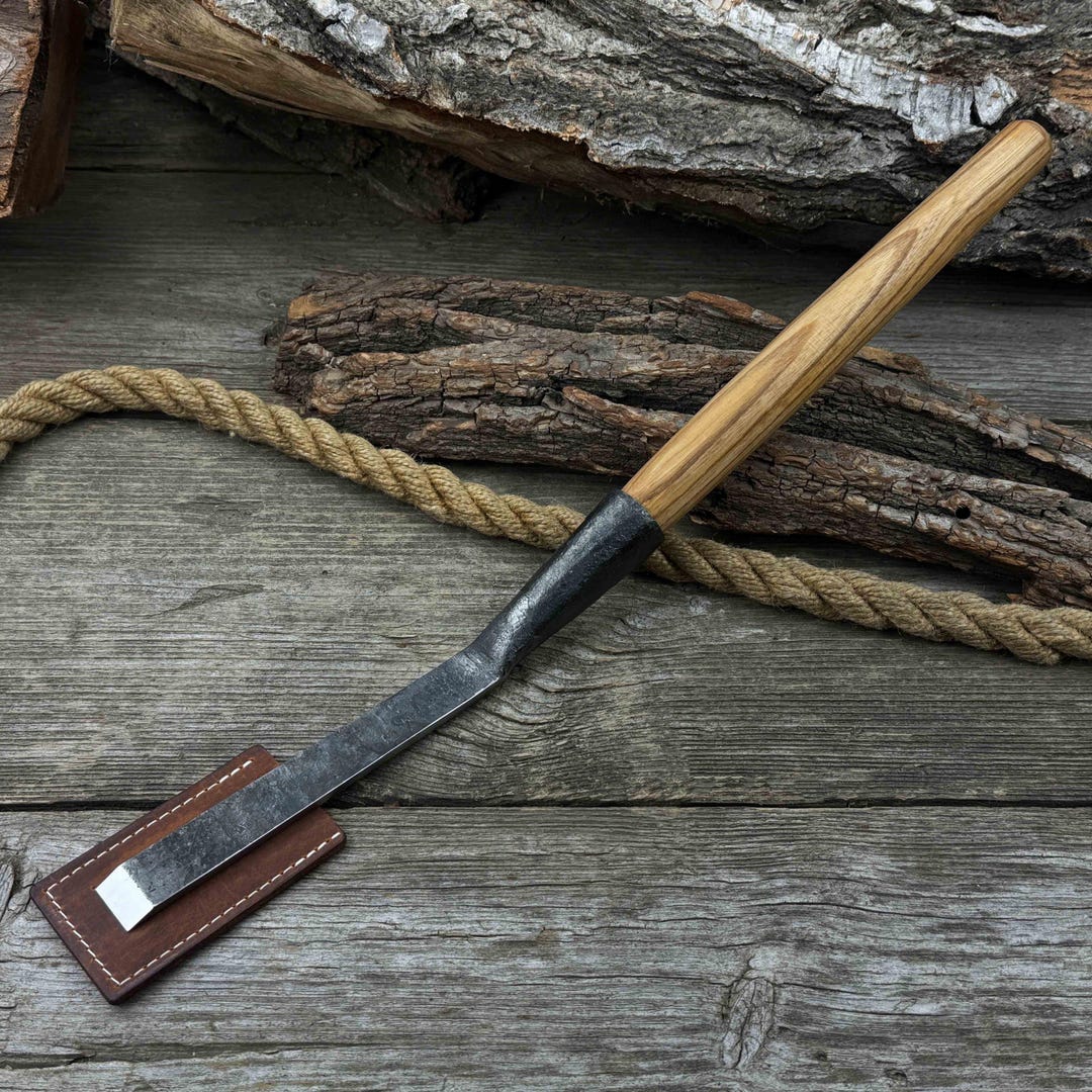 Timber Slick Chisel for Woodworking. Sharp Carbon Steel Blade, Ash Wood ...