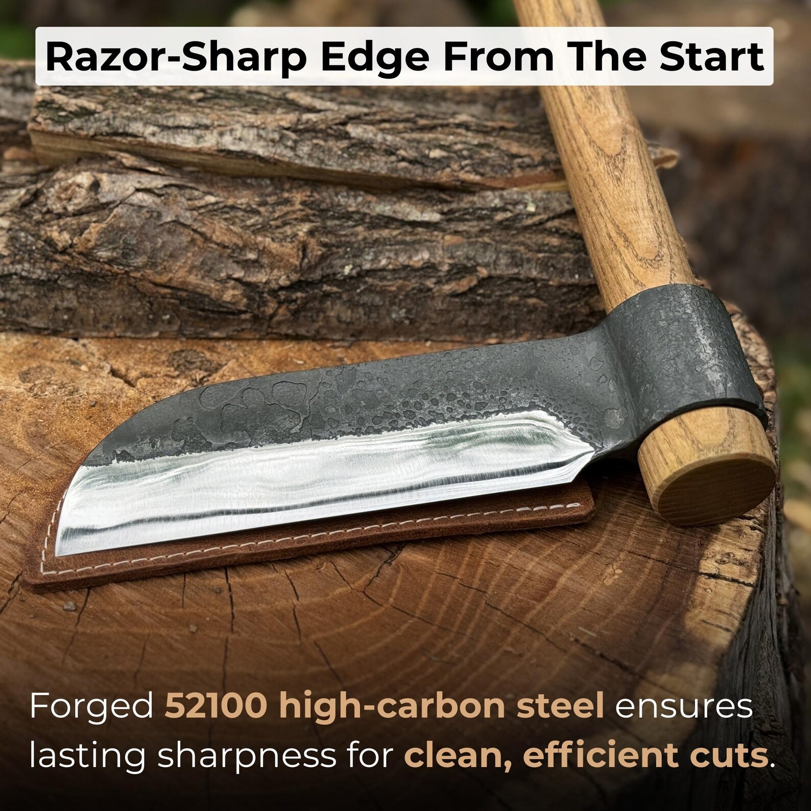 Small Splitting Froe – 52100 Carbon Steel Blade, Ash Handle – Bushcraft ...