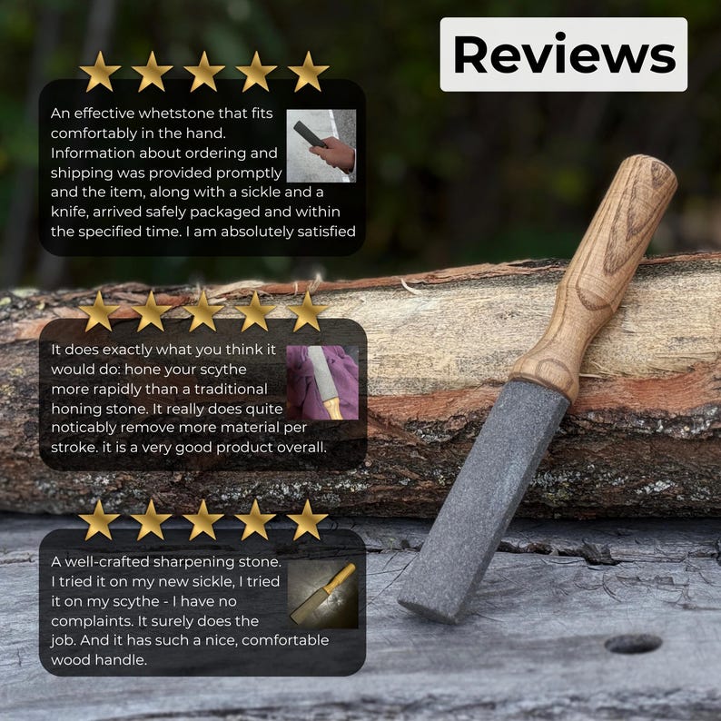 Sharpening Stone. Diamond Grit Scythe and Sickle Combination Stone ...