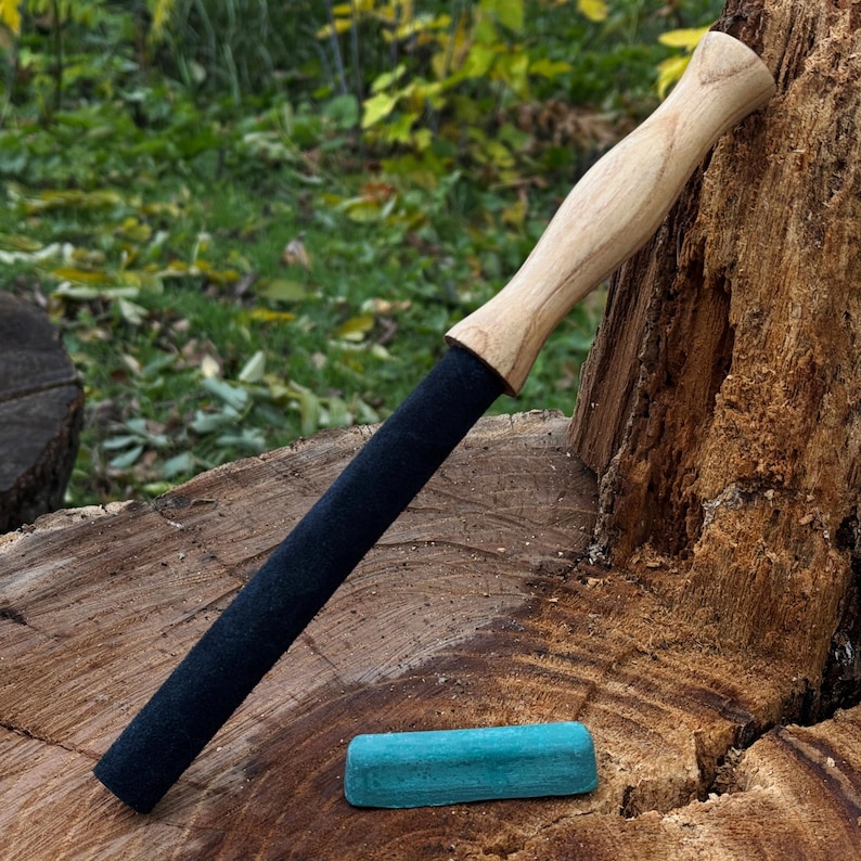 Round Leather Strop for Knife Sharpening. Polishing Paste Included. Ash ...