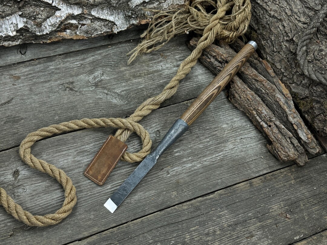 Short Slick Chisel. Sharp Flat Blade. Hand Forged From Hardened Carbon ...