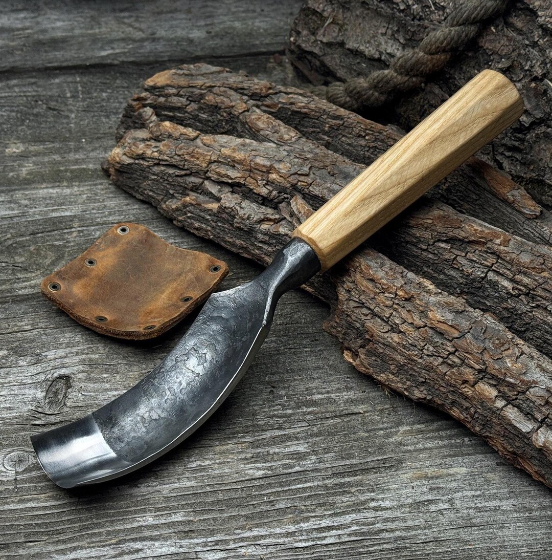 Hand-forged Bent Gouge – Sharp Carbon Steel Blade (20mm-40mm ...