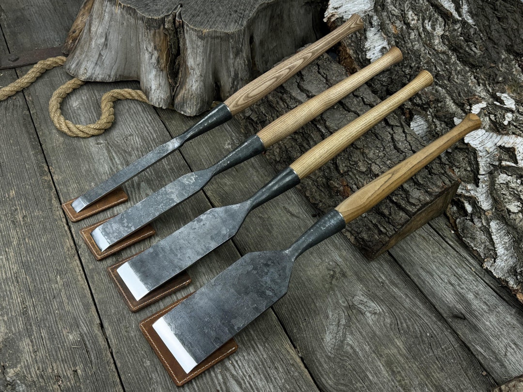 4-piece Timber Framing Slick Chisel Set. Sharp Blade. Hand Forged From ...