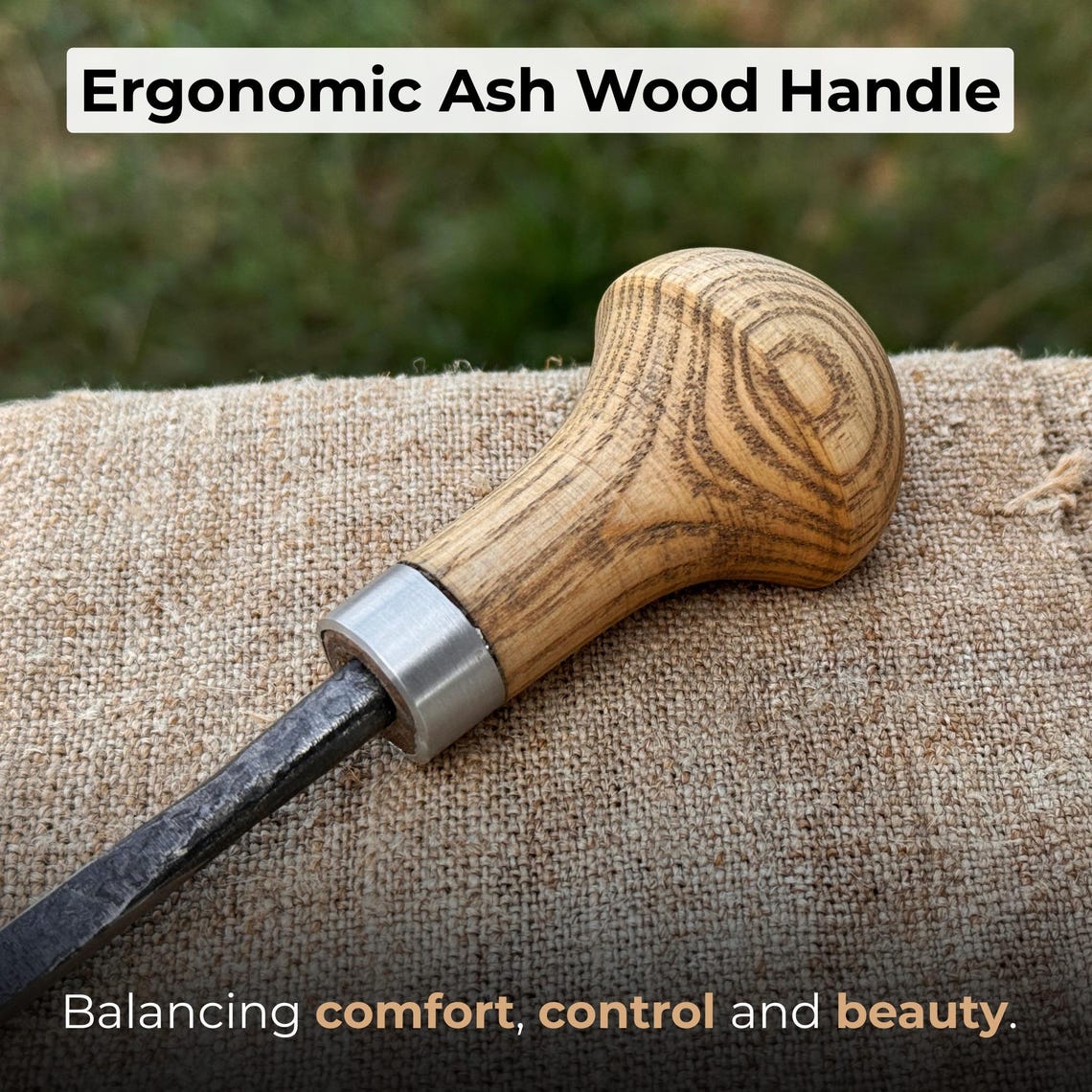 Small Wood Carving Gouge With Palm Handle. Sharp Carbon Steel Blade ...