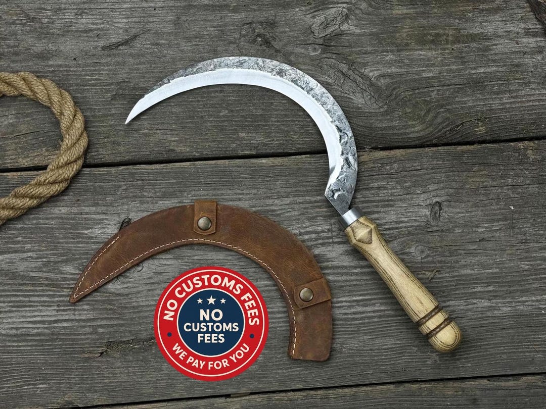 Large Sickle. Razor Sharp Blade. Hand Forged From Hardened Carbon 52100 ...