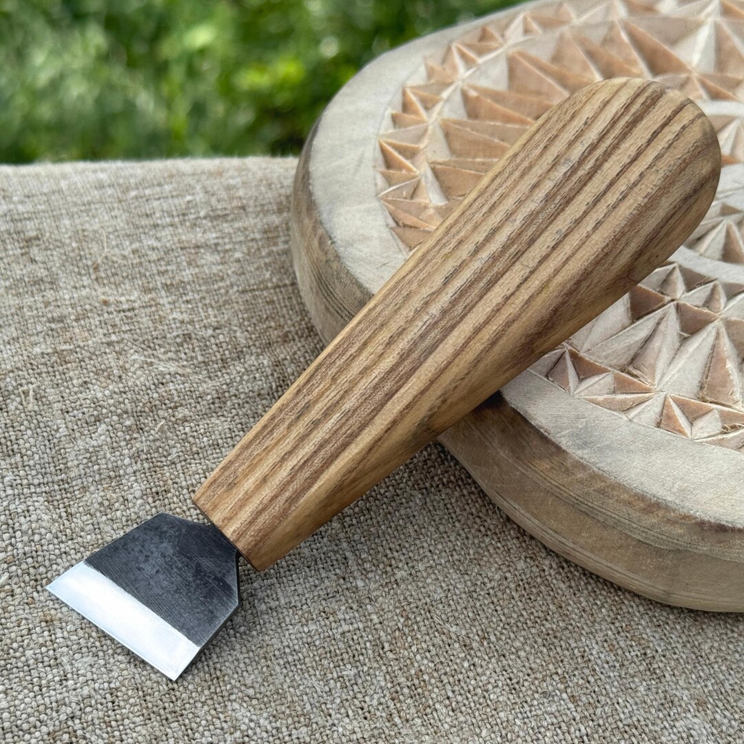 Hand-forged Chip Carving Knife – 52100 Carbon Steel Blade, Ash Handle ...