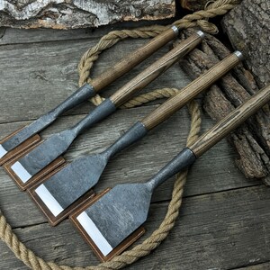 4-piece Timber Short Chisel Set. Sharp Flat Blade. Hand Forged From ...