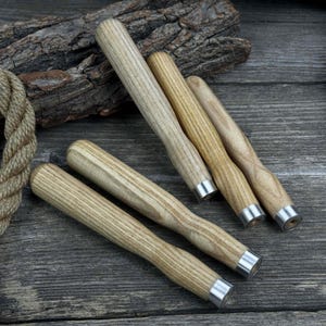 Set of 5 Replacement Wooden Handles. Ergonomic Ash Wood Handles ...