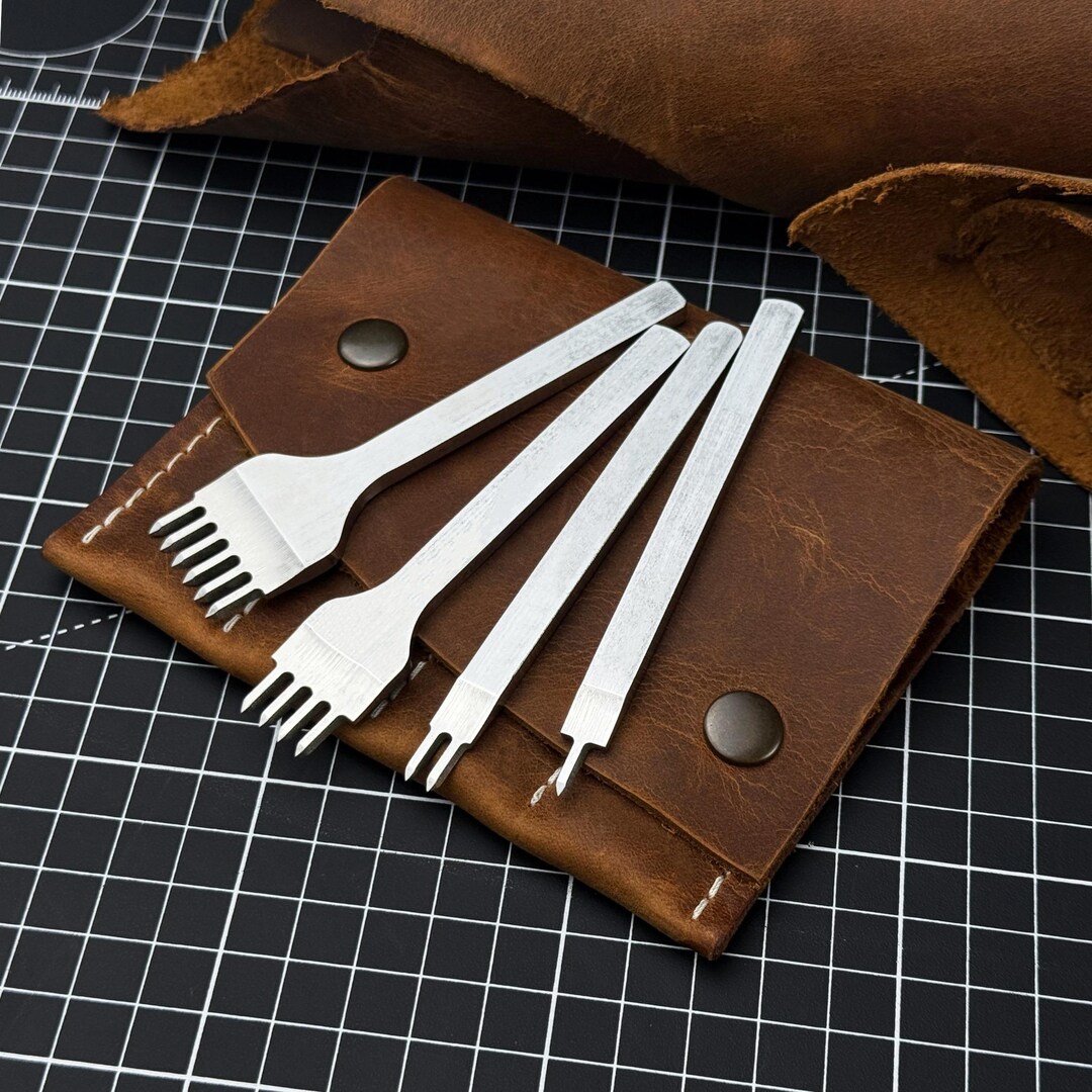 4-piece Leather Craft Diamond Pricking Iron Set. 1+2+4+6 Mm Prongs ...