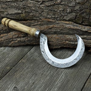 Small Garden Sickle. Razor Sharp Blade. Hand Forged From Hardened ...