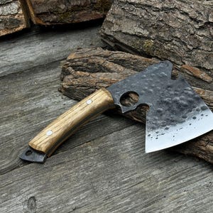 Small Flat Axe. Sharp Blade. Hand Forged From Carbon 52100 Steel ...