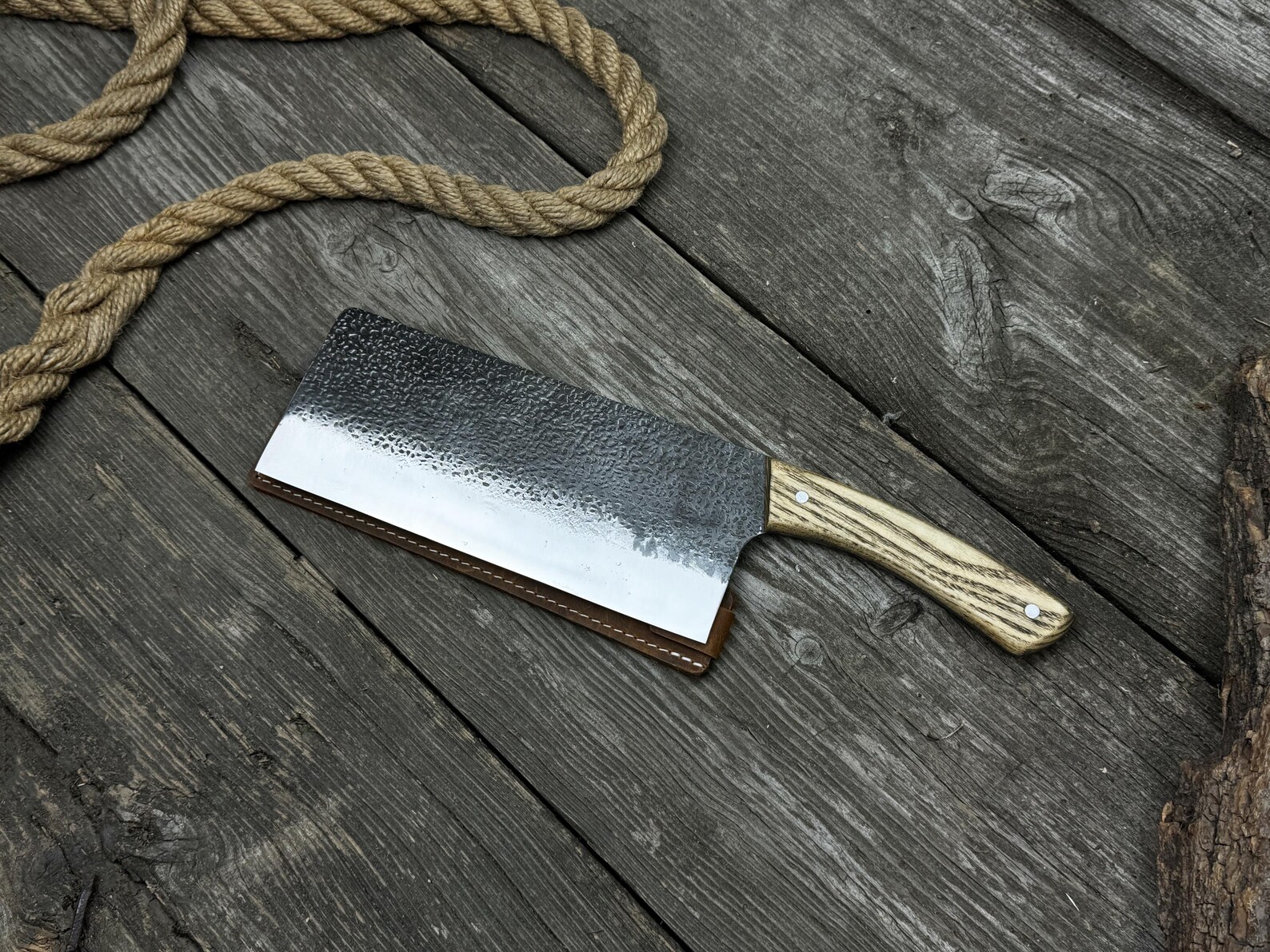 Chef Cleaver. Razor Sharp Blade. Hand Forged From Hardened Carbon 52100 ...