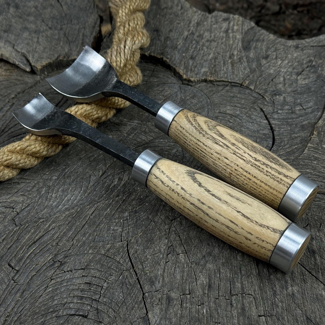 Hand-forged Spoon Carving Gouges – Choose Your Size or Set of 2 – Sharp ...