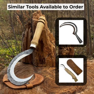 Small Garden Sickle – Handcrafted 52100 Carbon Steel Blade, Ash Handle ...