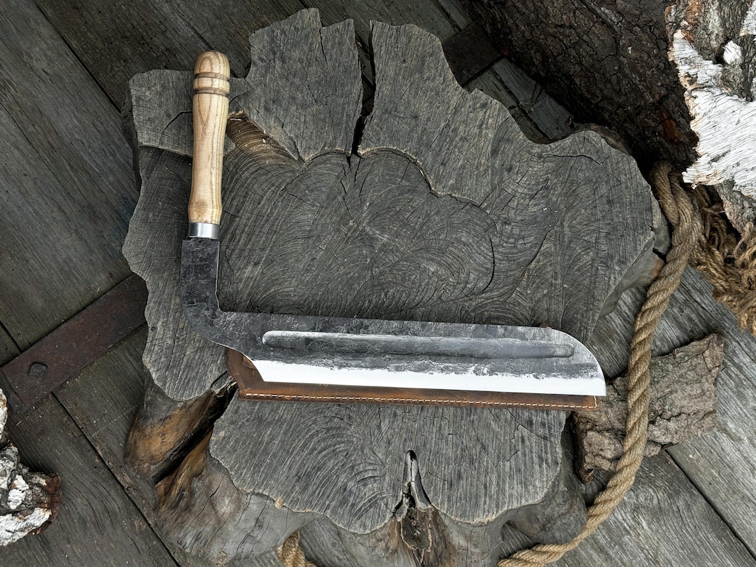 Big Wood Carving Froe. Sharp Blade. Hand Forged From Hardened Carbon ...