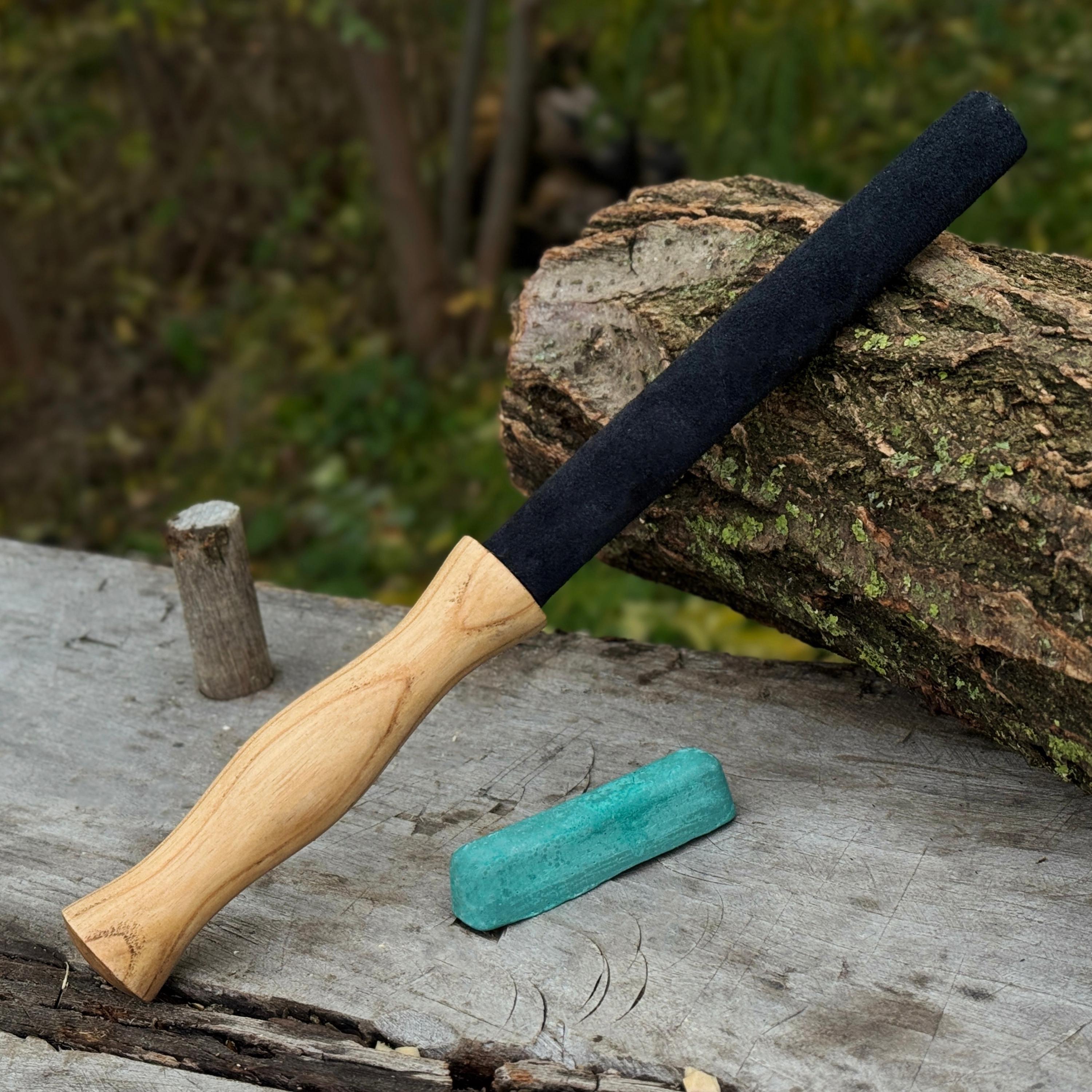 Round Leather Strop for Knife Sharpening. Polishing Paste Included. Ash ...
