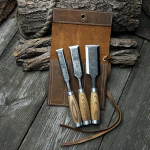 Timber Frame Chisel Set 3 Pcs. Sharp Blades. Hand Forged From Hardened ...