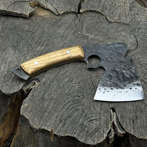 Small Flat Axe. Sharp Blade. Hand Forged From Carbon 52100 Steel ...