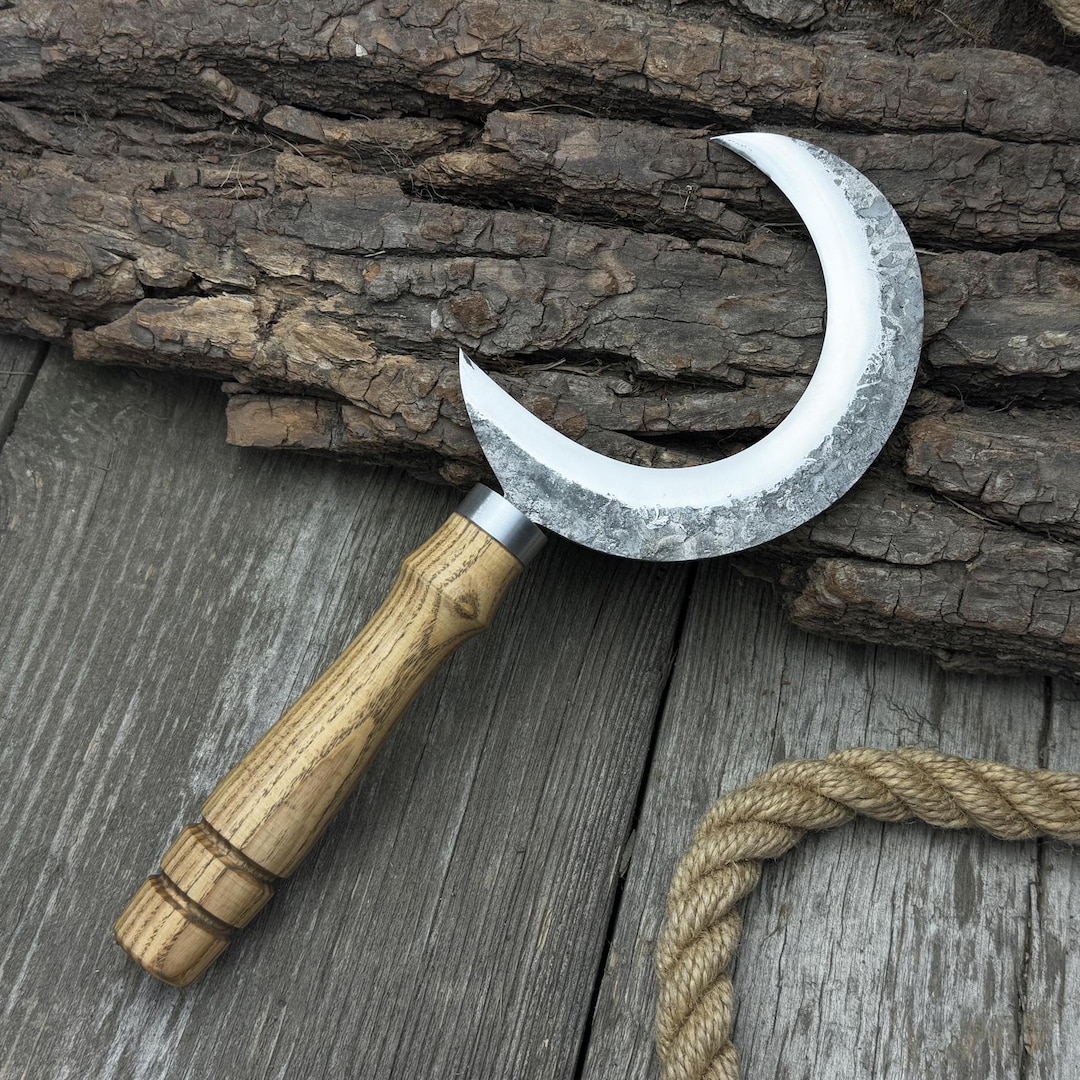 Boline for Ceremonial Rituals. Sharp Carbon Blade, Ergonomic Ash Handle ...