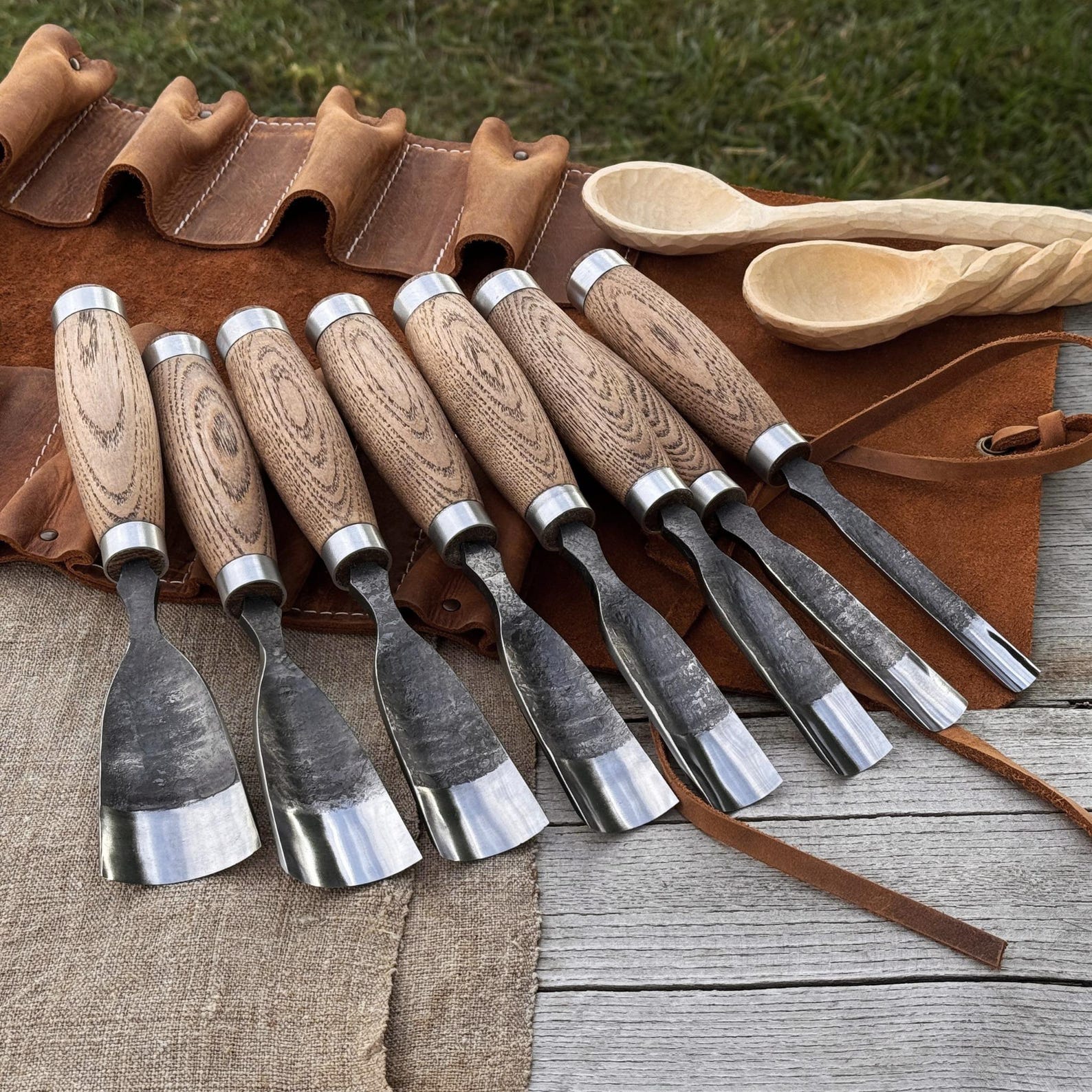 Wood Carving Gouges – Hand-forged Sharp Carbon Steel Blades, Ergonomic ...