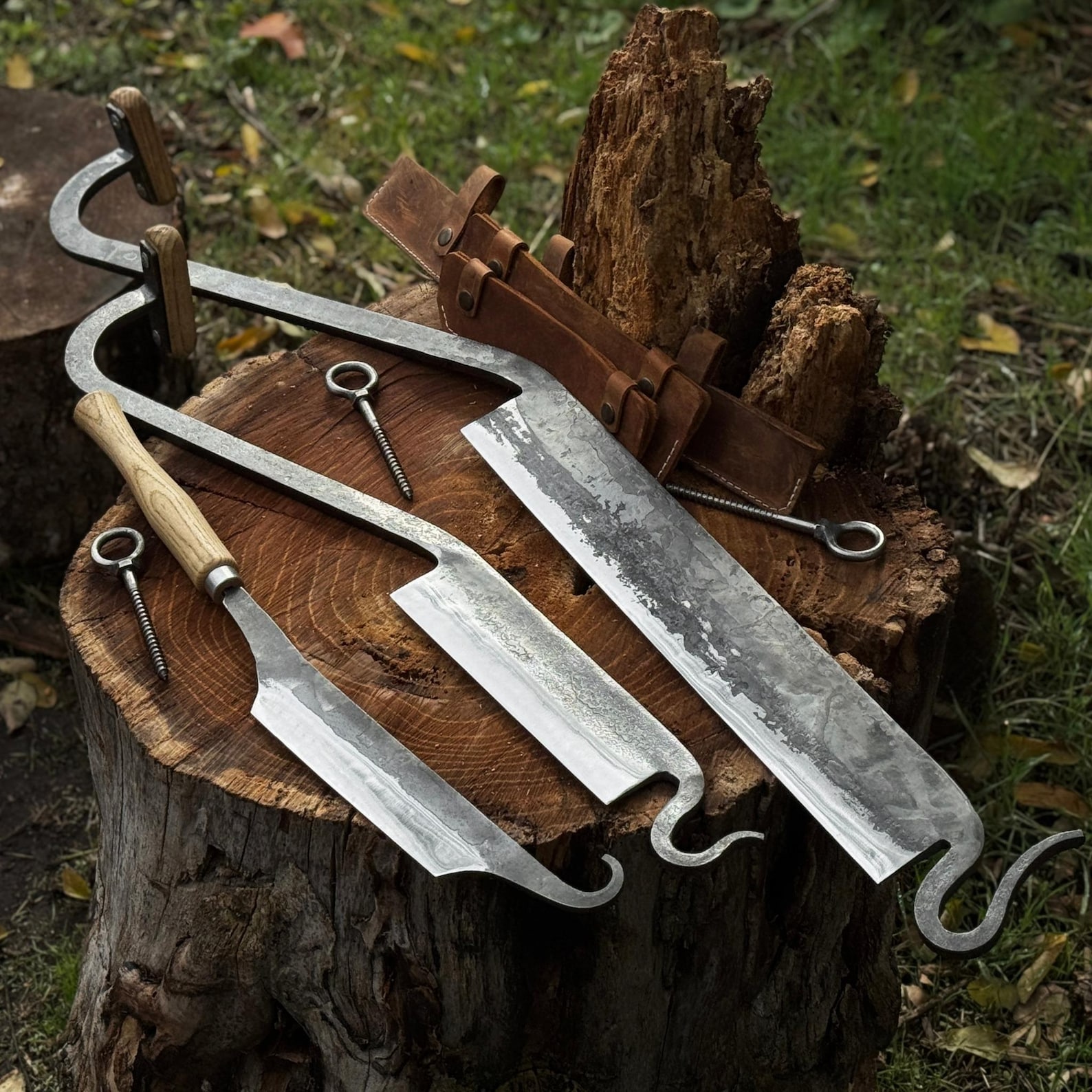 Stock Knives (cloggers Knives). Sharp Blade is Protected by Leather ...
